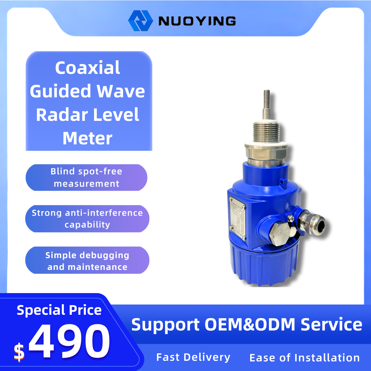 Precise Coaxial Guided Wave Radar Level Meter - Contact Measurement wi ...